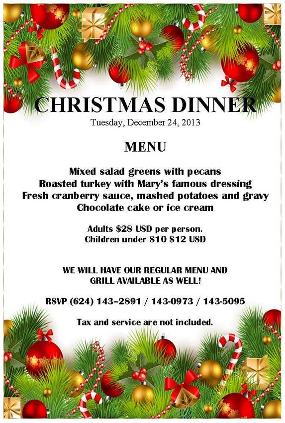 CHRISTMAS DINNER IN PANCHO´S RESTAURANT - Events Los Cabos