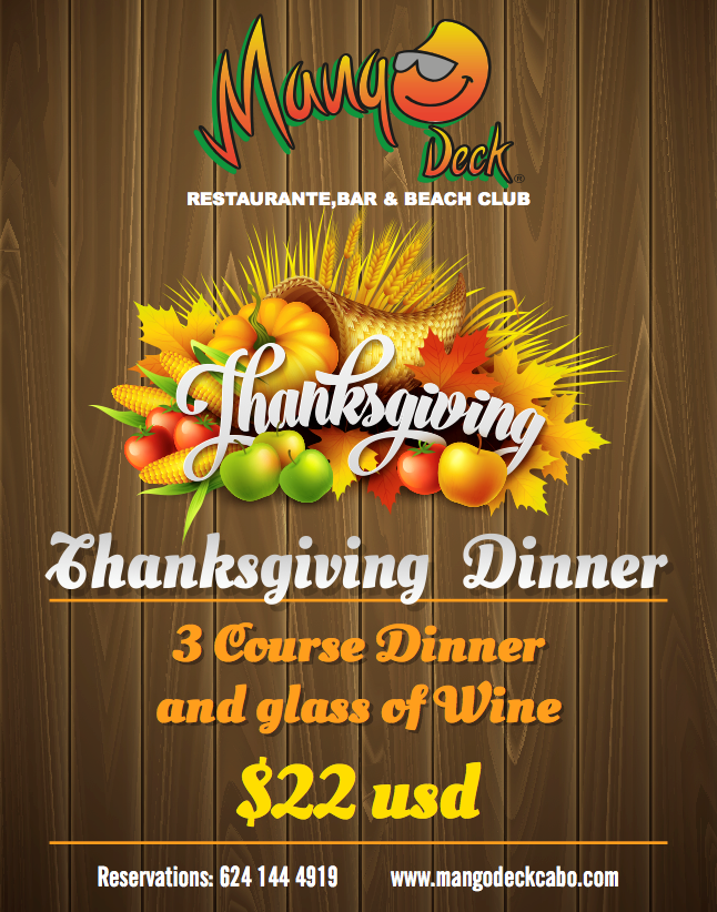 Thanksgiving Dinner at Mango Deck - Events Los Cabos